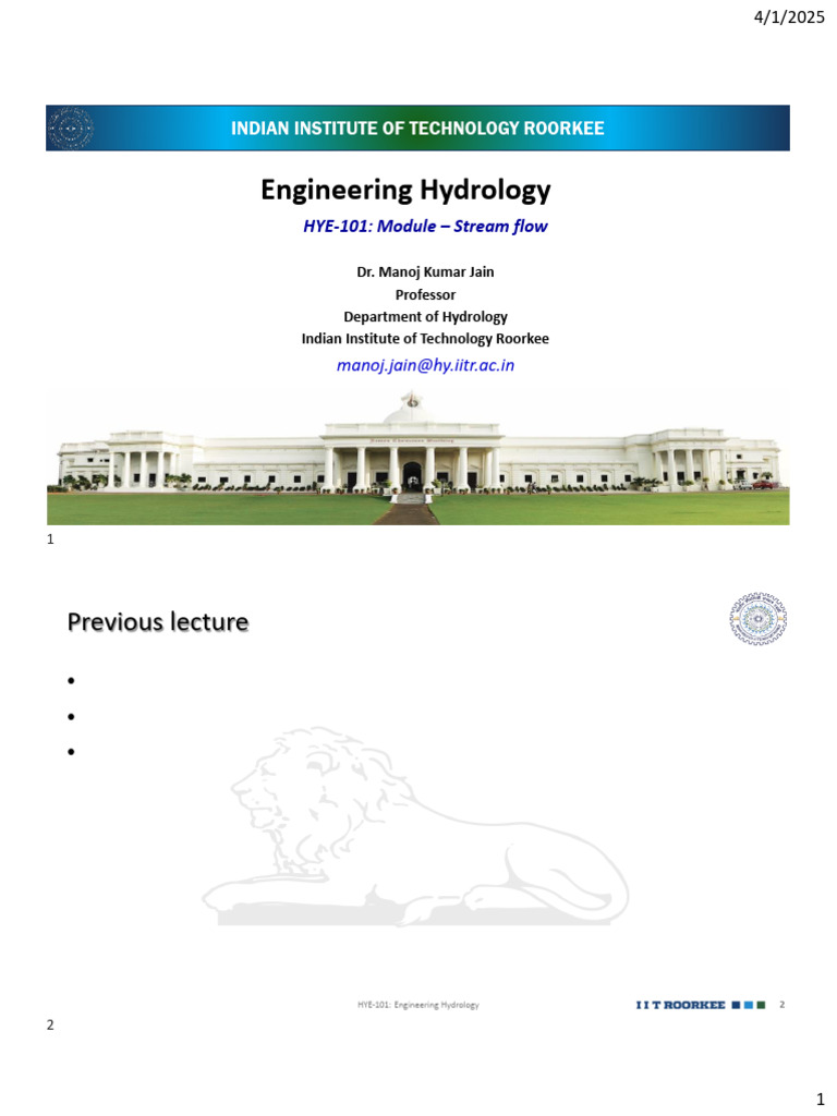 M4 L6HYE101Streamflow2025 | PDF | Mathematics | Mathematical Analysis