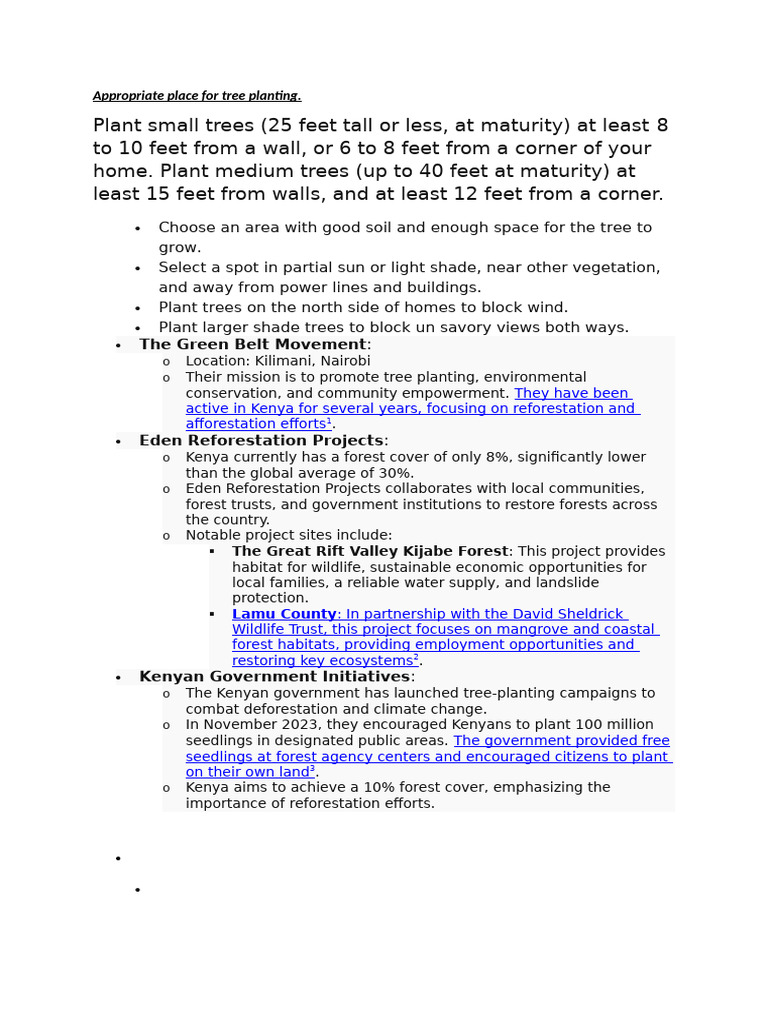 Appropriate Place For Tree Planting | PDF | Trees | Pine