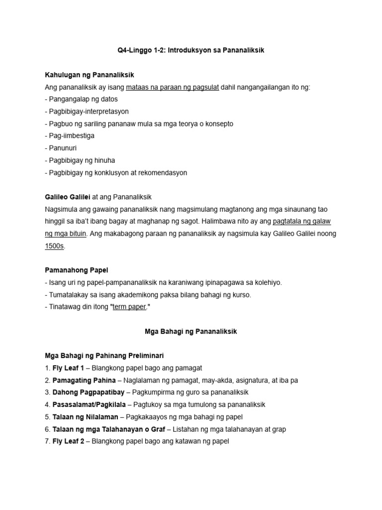 Pagpag 2nd Semester All Lesson | PDF