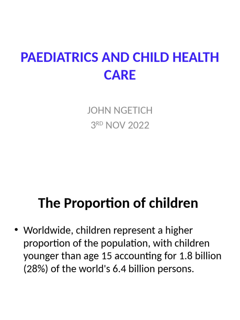 1. INTRODUCTION TO PEDIATRICS AND CHILD HEALTH CARE - Copy | PDF ...