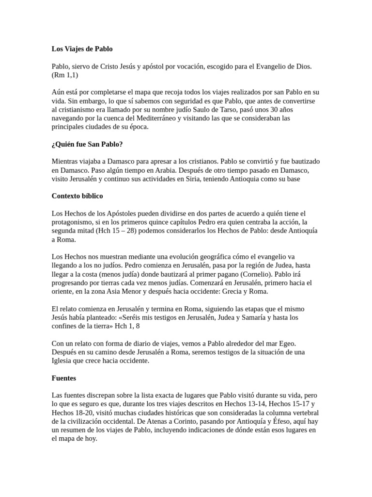 Viajes Misioneros de San Pablo | PDF | Pablo el apóstol | Bernabé