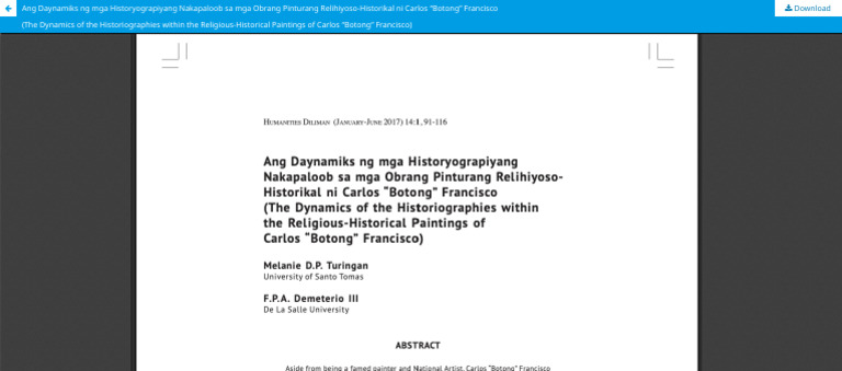 View of Ang Daynamiks NG Mga Historyograpiyang Nakapaloob Sa Mga Obrang ...