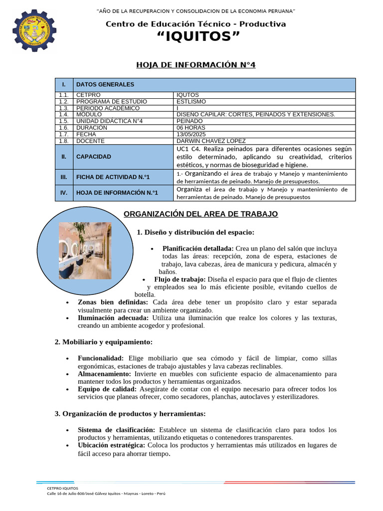 HOJA_DE_INFORMACION PEINADO DEL 13 05 AL 22 05 2025 (3) | PDF | Champú ...