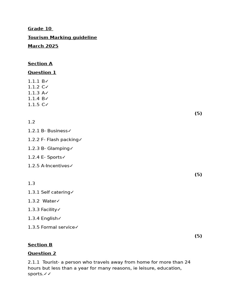 Grade 10 Marking Guideline | PDF