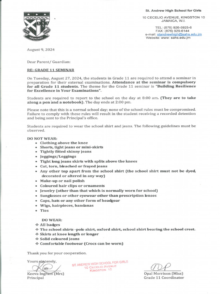 Grade 11 Letter | PDF