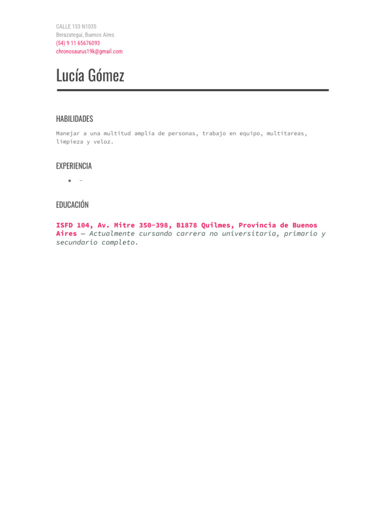 Currículum ejemplo vitae | PDF