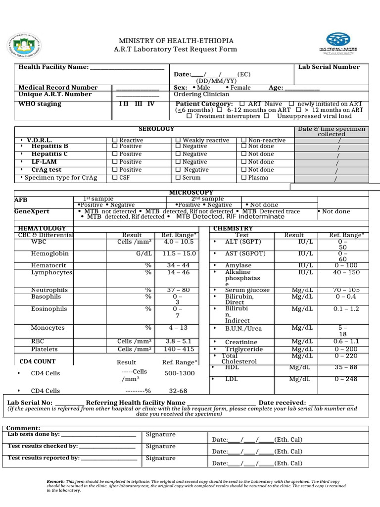 Labratory Test Requistion Form | PDF | Health Care | Social Programs