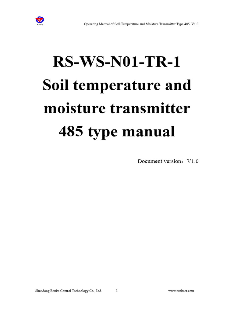 Soil Temperature and Moisture Transmitter Model 485 Instruction Manual | PDF | Computer ...
