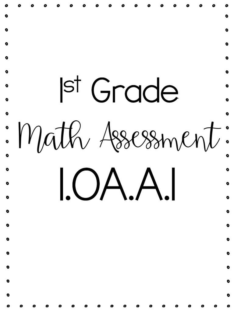 1 Grade Math Assessment Pdf