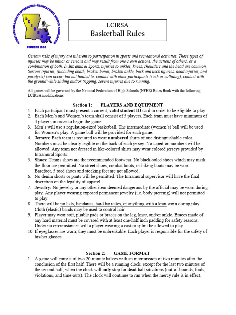 Basketball Rulebook 2019 | PDF | Sports | Ball Games