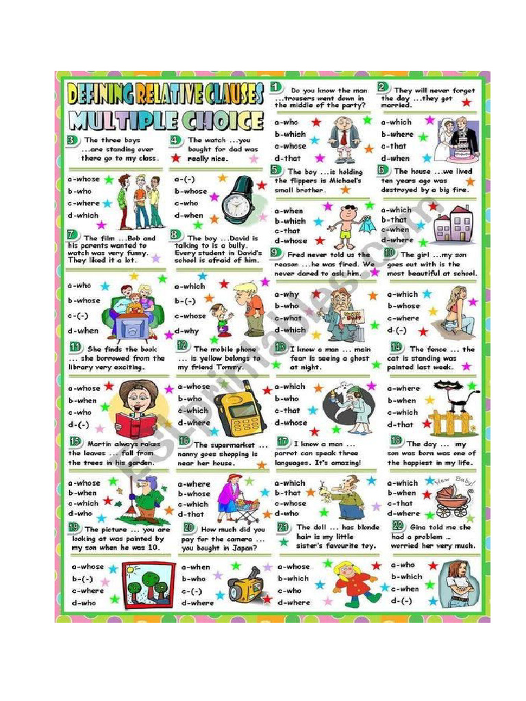 relative pronouns multiple choice | PDF