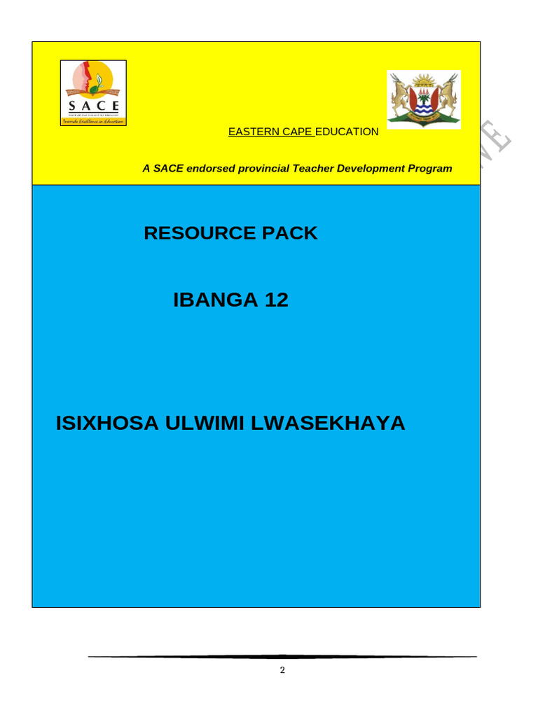 2023 GR 12 Xhohl Poetry Eastern Cape Resource P Ack | PDF