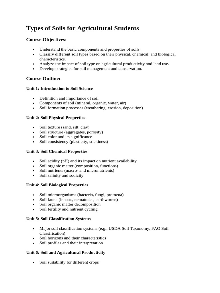 Soil Types for Agriculture Students | PDF | Soil | Soil Science