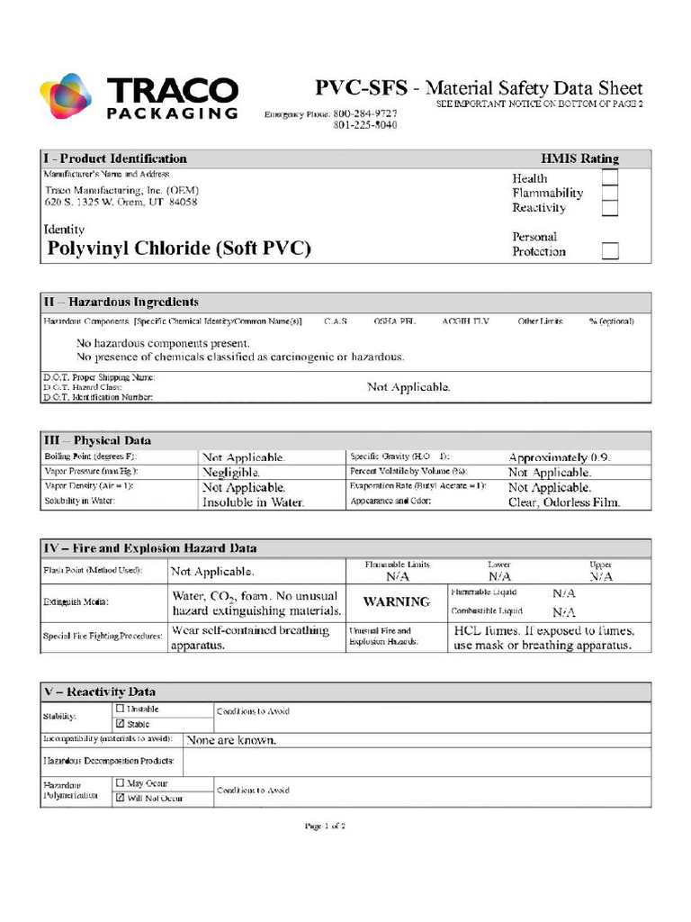 Safety Data Sheet Page One | PDF