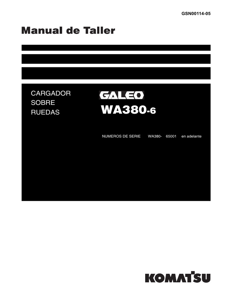 Manual de Taller Cargador WA380-6 | PDF | Transmisión (Mecánica) | Relé