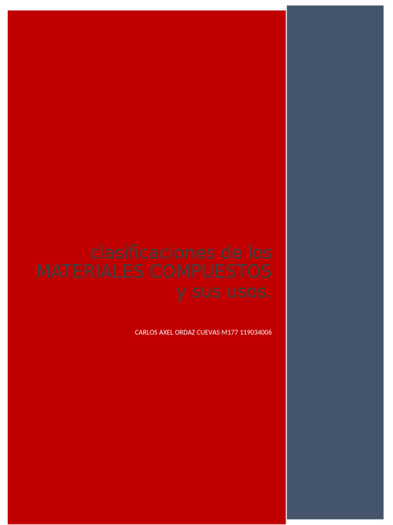Usos y Clasificaciones de Materiales Compuestos | PDF | Material ...