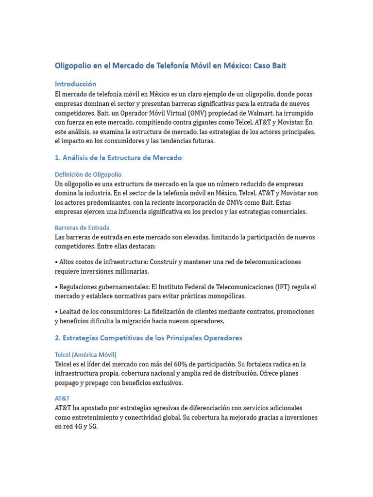 Presentación Bait | PDF | Oligopolio | Economias