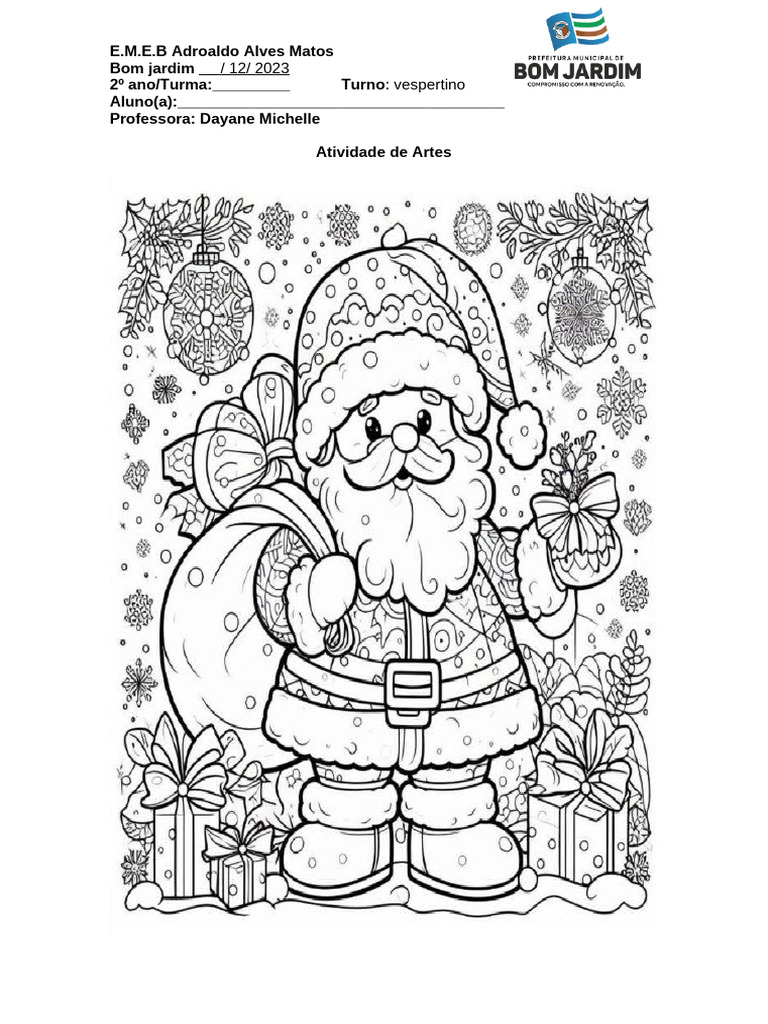Atividade de Artes - 2º Ano E.M.E.B. | PDF