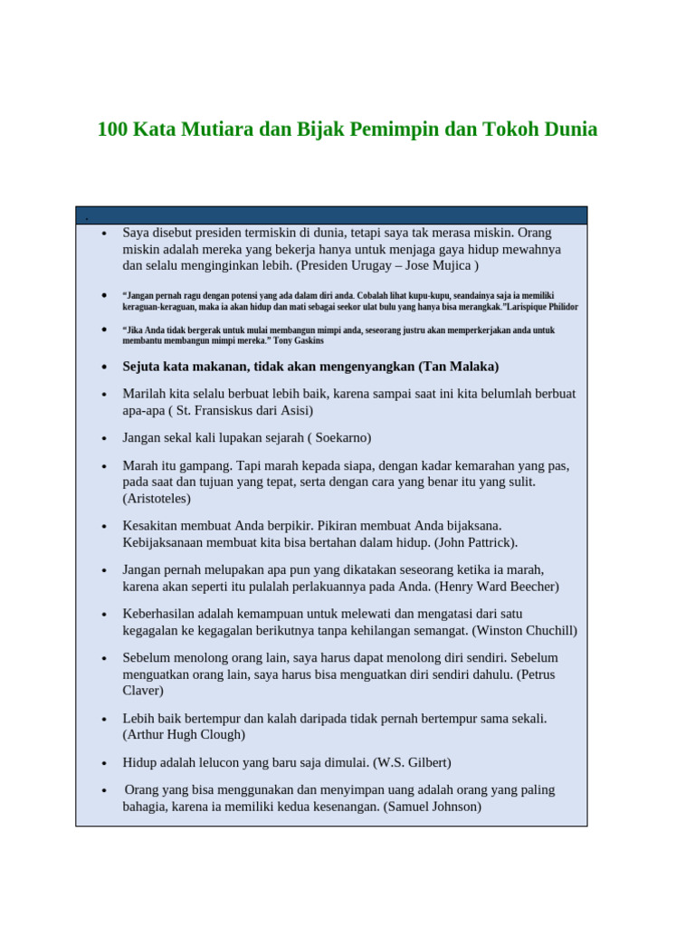 100 Kata Bijak | PDF