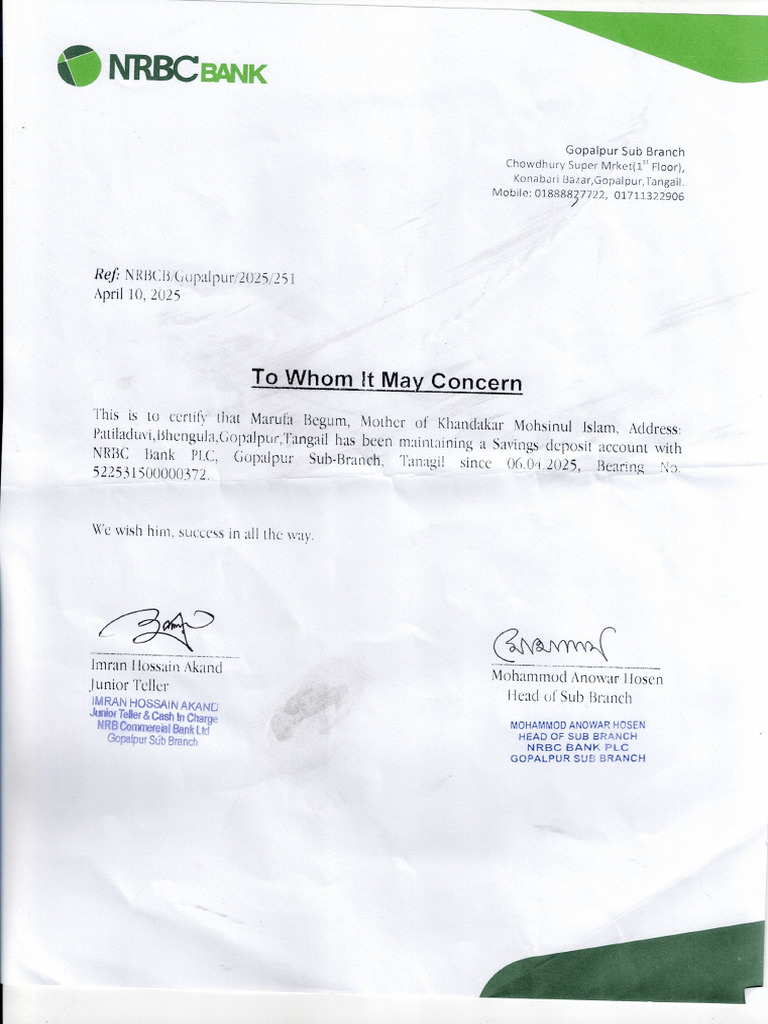 Bank Documents | PDF