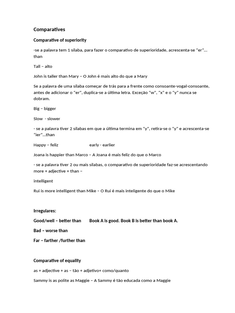 Comparatives | PDF