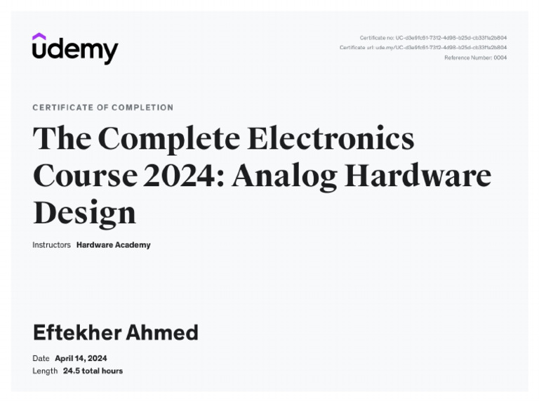 Analog Electronics Certificate | PDF