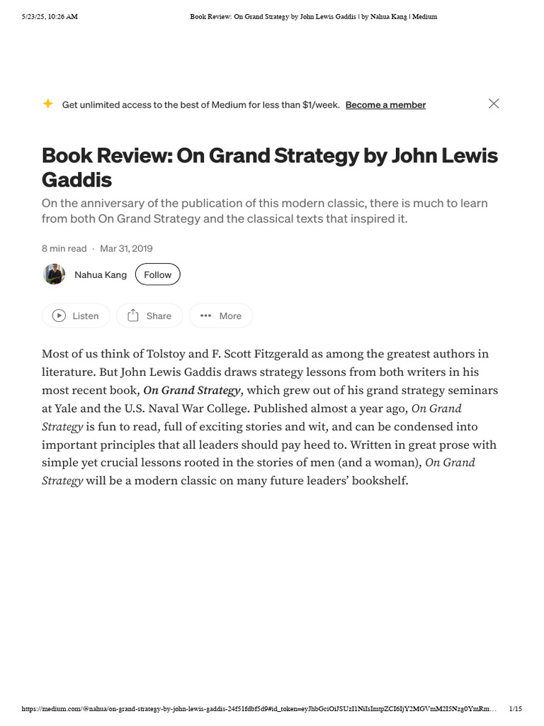 Book Review: On Grand Strategy Insights | PDF | Theory | War And Peace