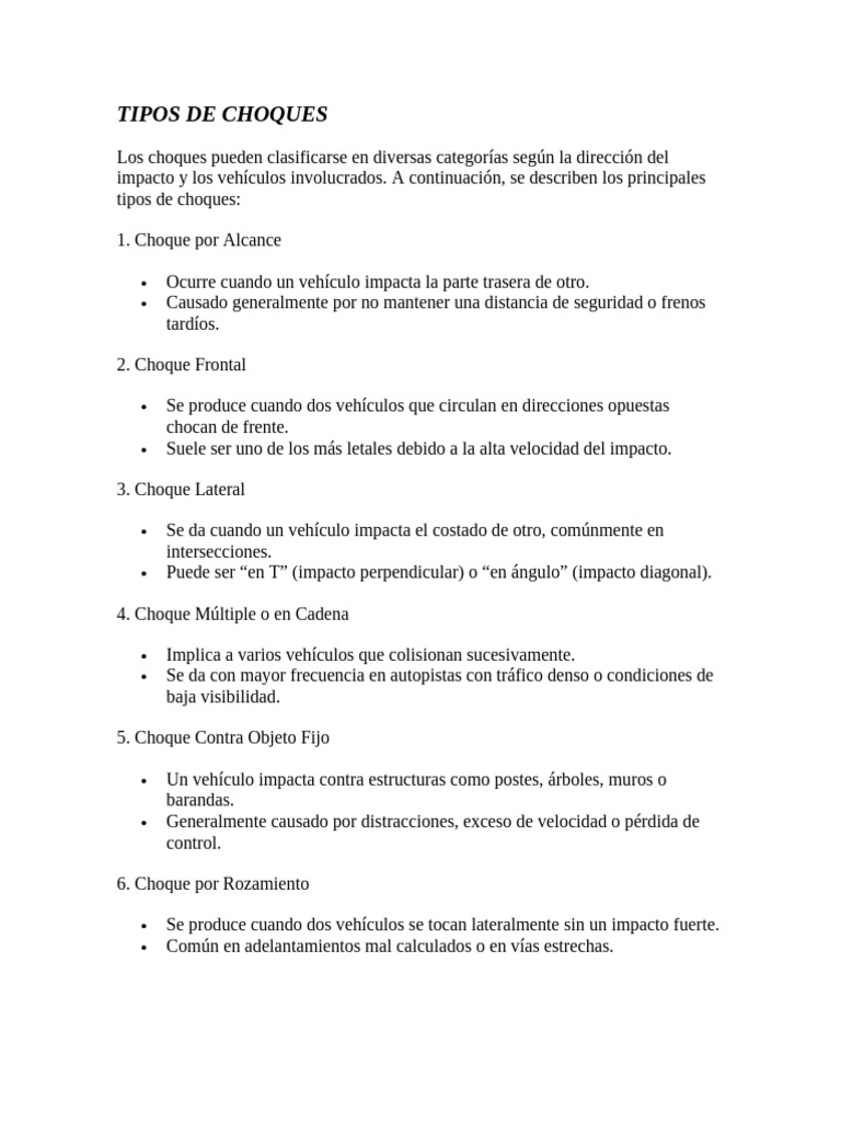 Tipos de Choques | PDF