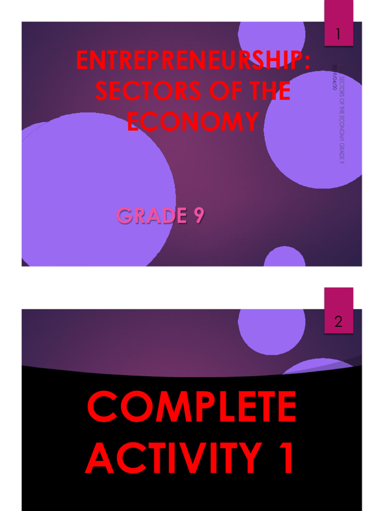 Grade 9 Economy Sectors Overview | PDF | Economies
