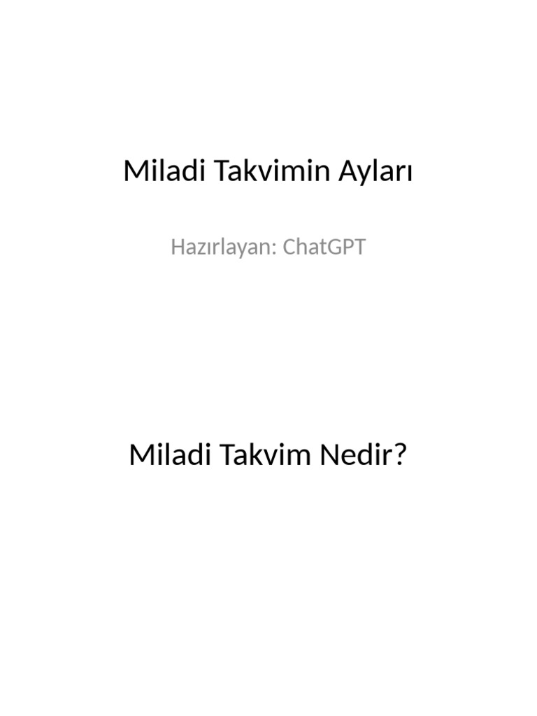 Sunu 1 Miladi Takvimin Ayları | PDF