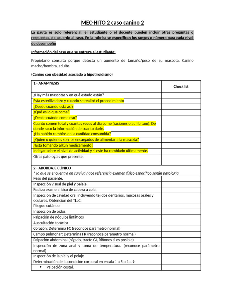 HITO 2 Caso Canino 2 Obesidad | PDF | Perros | Farmacología