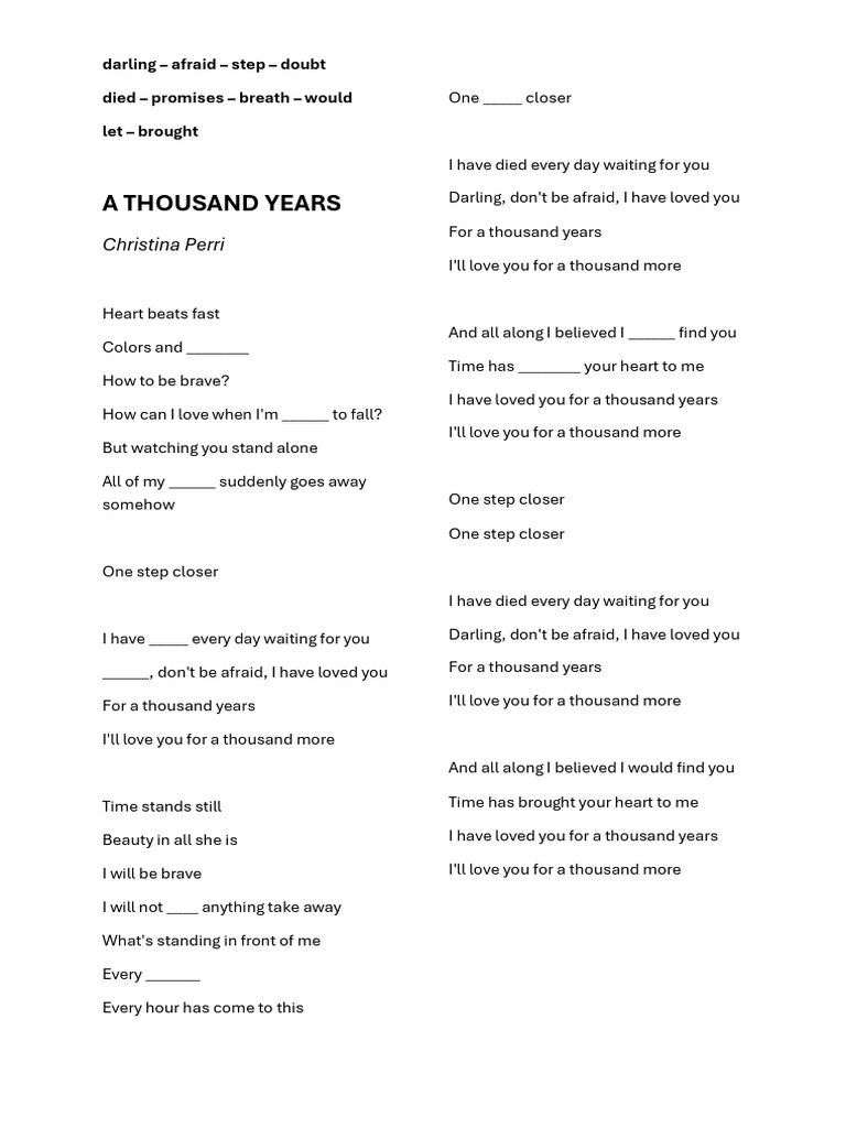 A Thousand Years | PDF