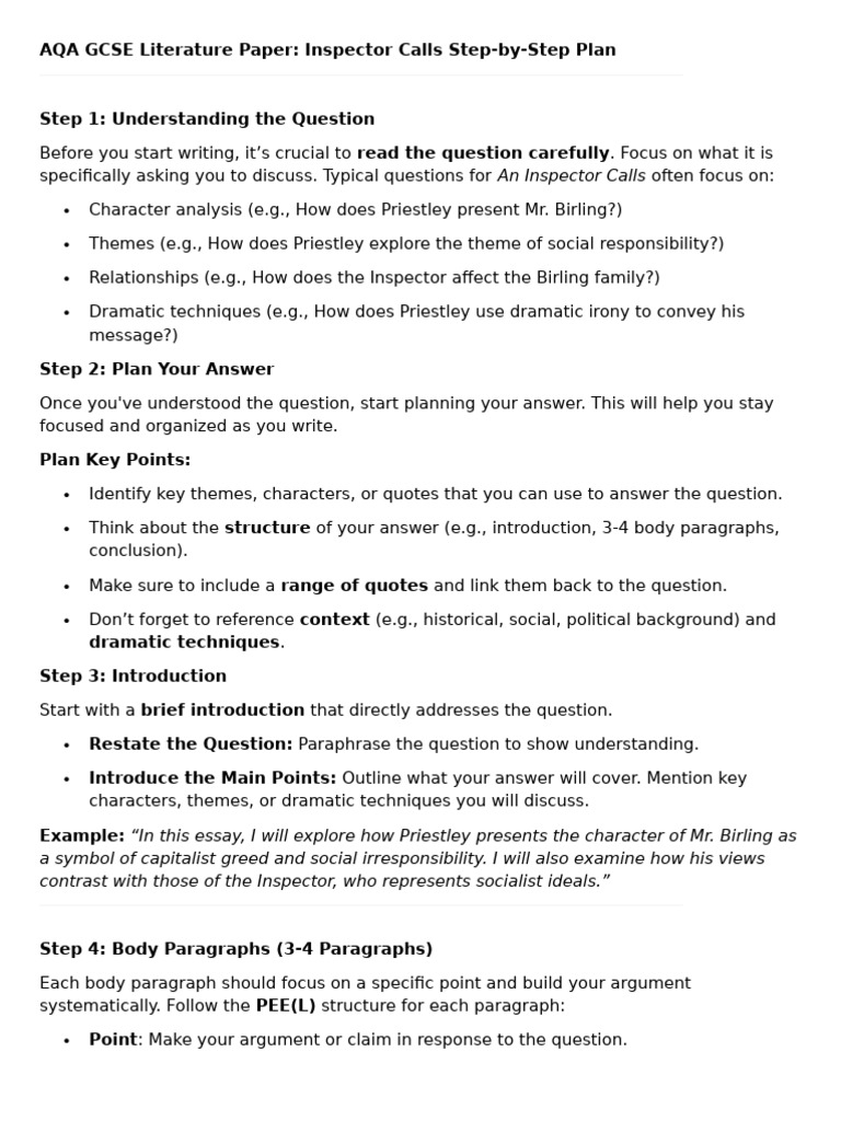 AQA GCSE Literature Paper AIC | PDF | Capitalism