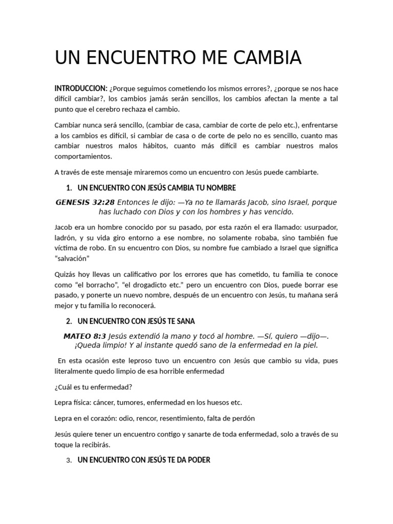 Un Encuentro Me Cambia | PDF | Jesús | Jacob