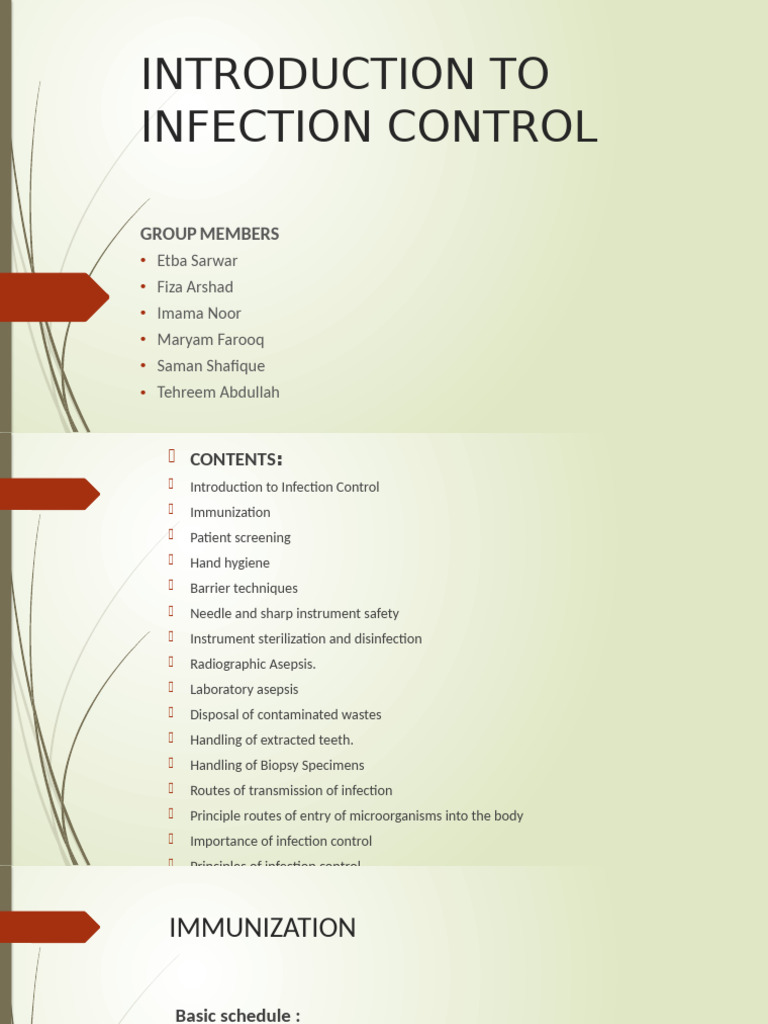 Introduction To Infection Control | PDF | Infection | Sterilization ...