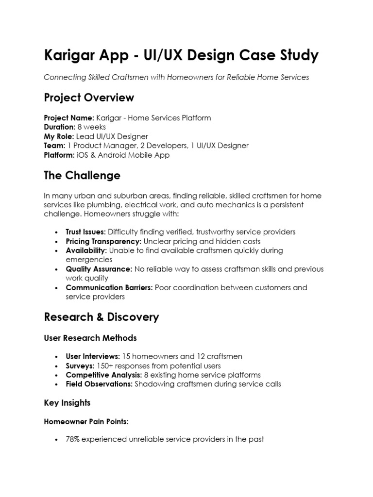 Case Study of Karigar App | PDF | Usability | Computing