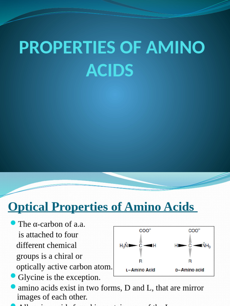 Properties of Amino Acids | PDF