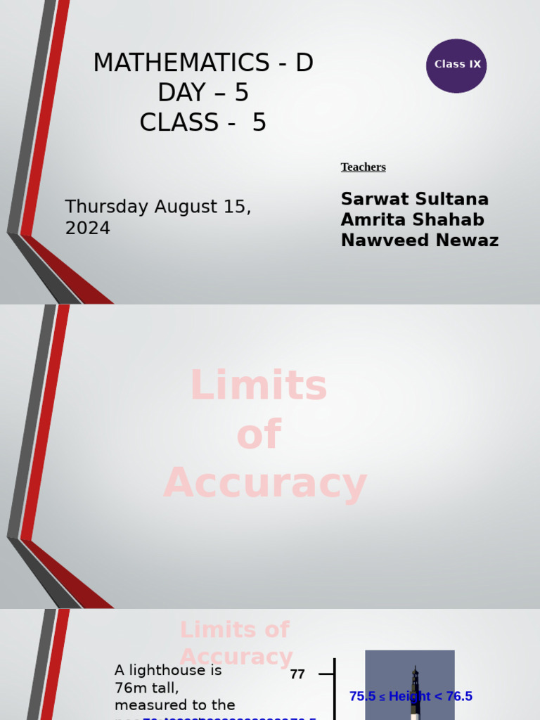 Understanding Limits of Accuracy in Math | PDF