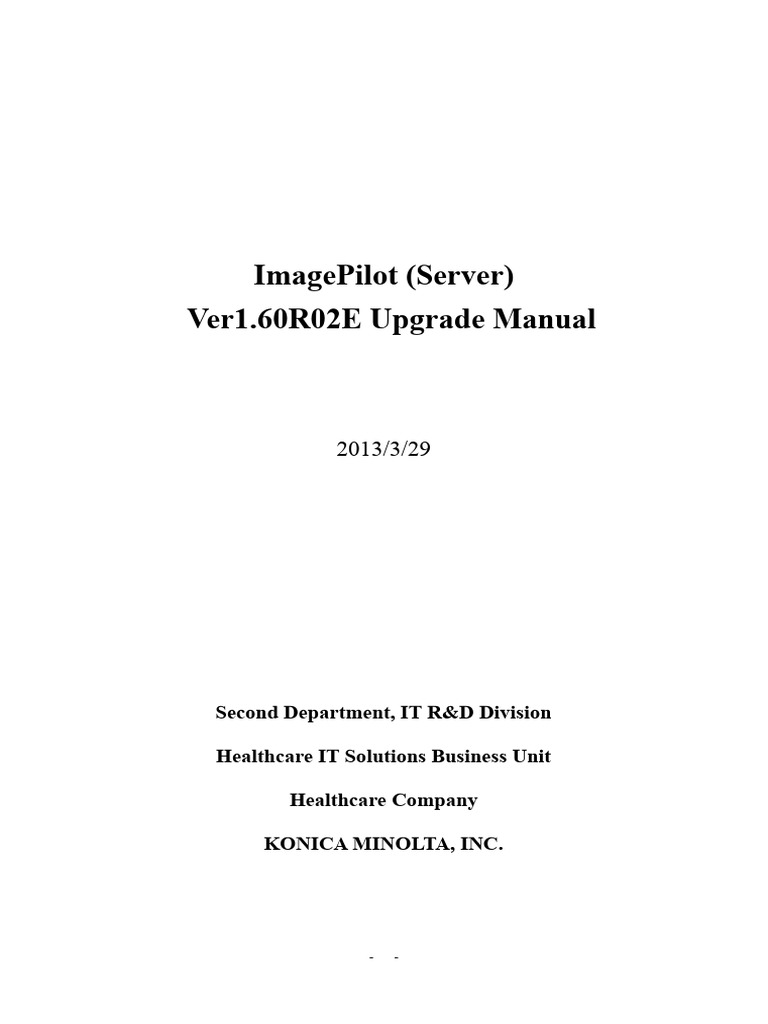 ImagePilot V1.60R02E Server Upgrade Manual | PDF | Button (Computing ...