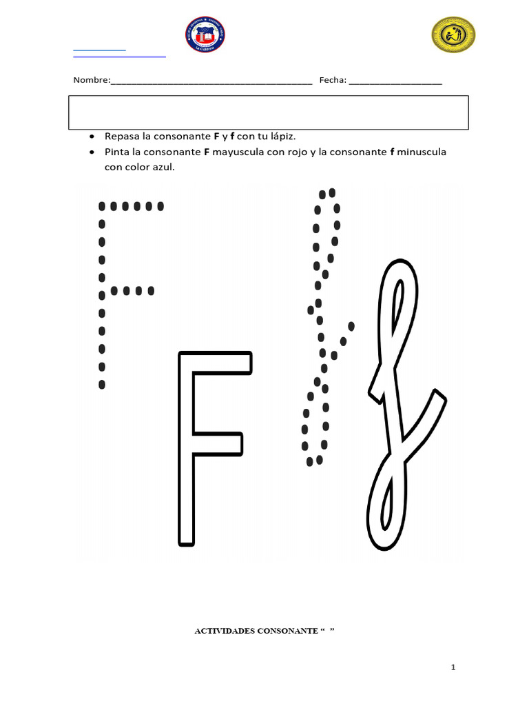 Actividades Letra F | PDF | Lingüística | Ortografía