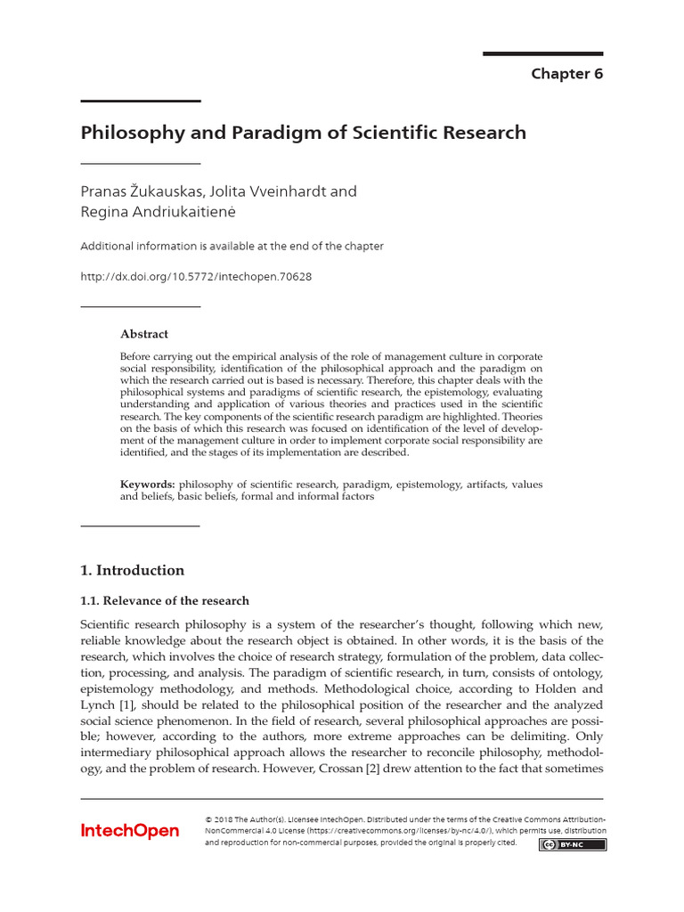 Philosophy and Paradigm of Scientific Research | PDF | Methodology | Reality