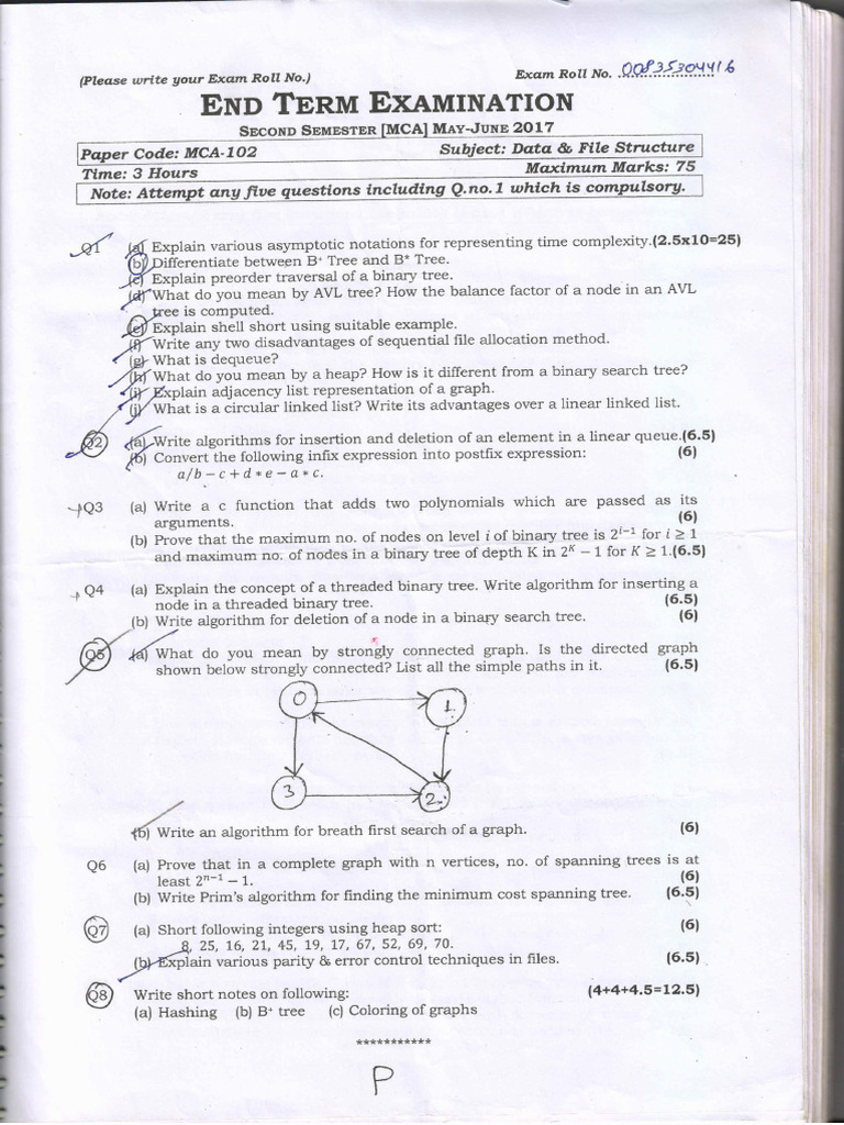 MCA 102 End Term 2017-2020 | PDF