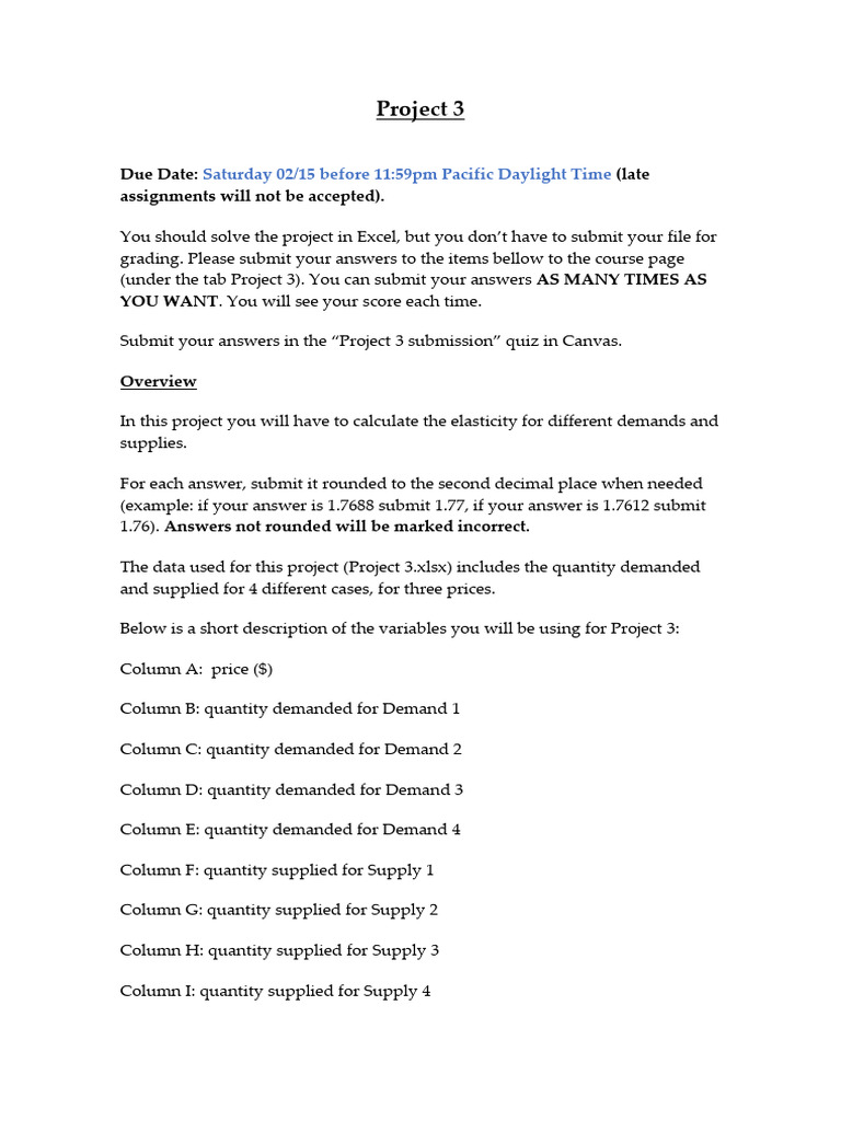 Project 3 Instructions | PDF