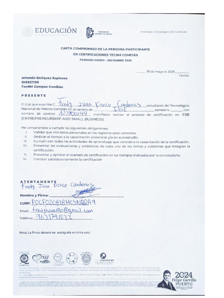 Fredy Ivan Ponce Cardenas | PDF