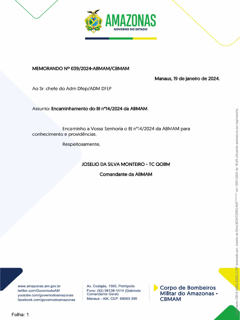 Boletim Interno ABMAM - Janeiro 2024 | PDF | Militar