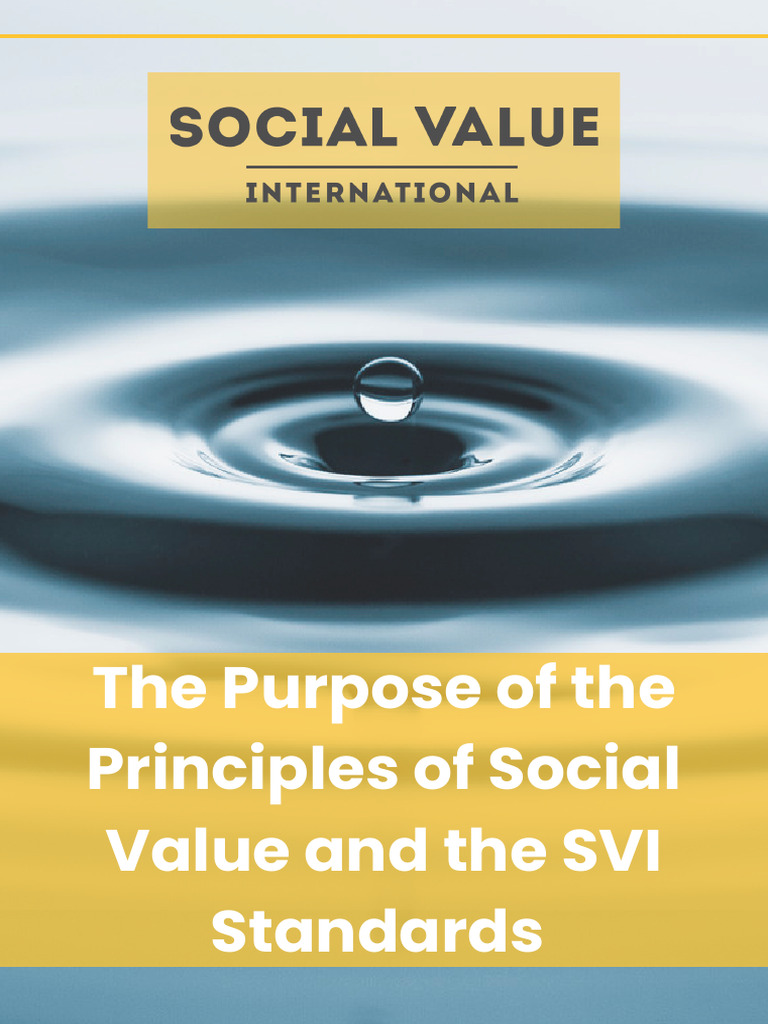 The Purpose of The Principles of Social Value and The SVI Standards ...