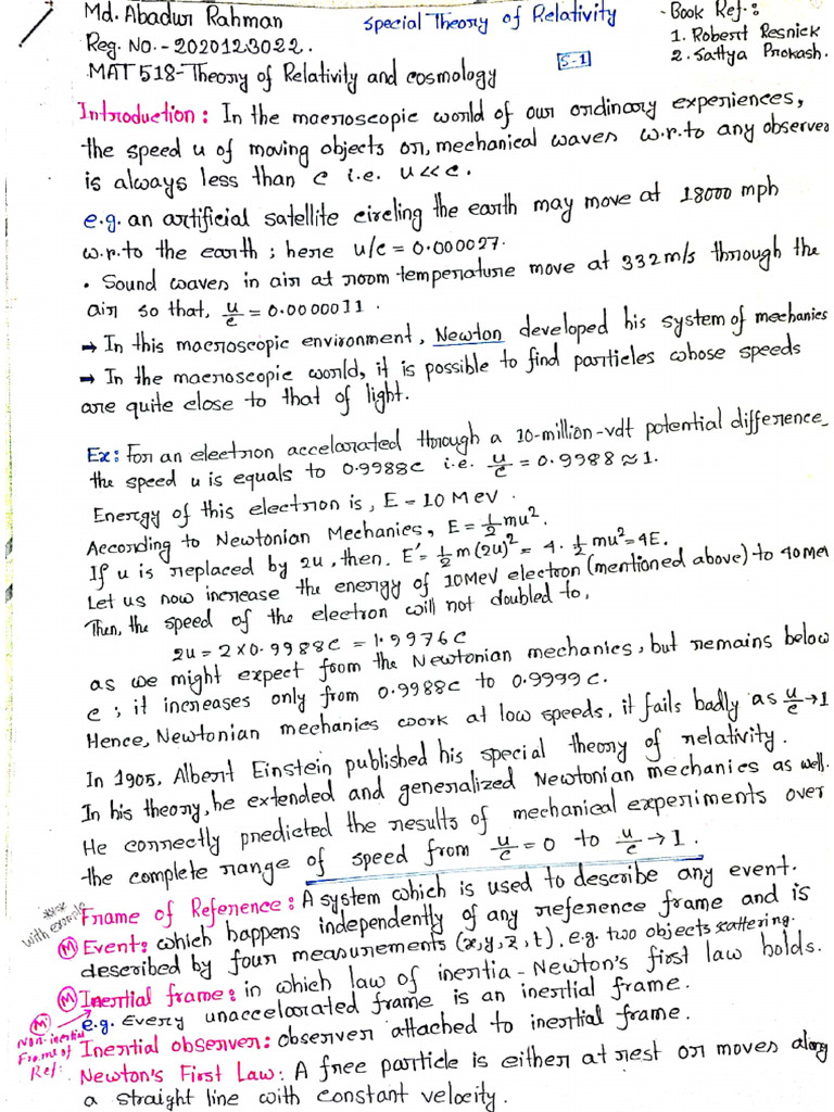 Special Relativity | PDF