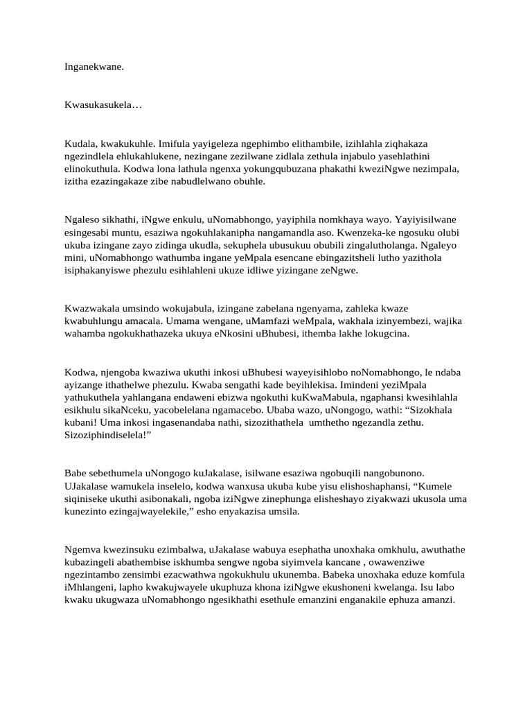 Izinganekwane Zesizulu: UJakalase | PDF