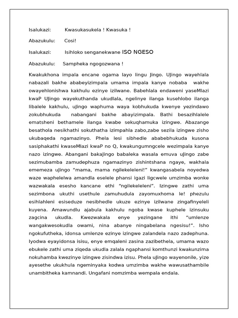 Inganekwane KaJingo: Ubulawa Izingwe | PDF | Fauna Of East Africa ...