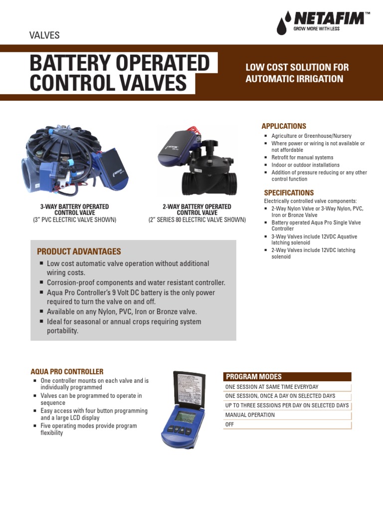 A069 Battery Operated Control Valves | PDF | Valve | Actuator